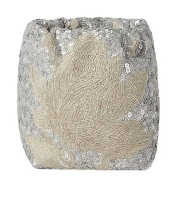 Brunello Cucinelli Sequined Embroidered Shoulder Bag - Silver