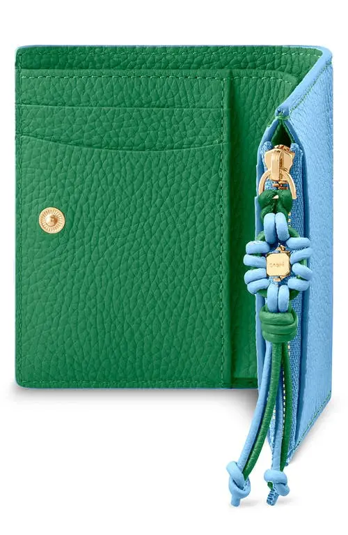 MAISON DE SABRE Bloom Edition Small Leather Bifold Wallet - Sky Emerald