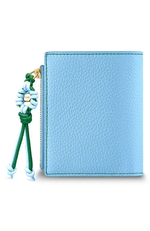 MAISON DE SABRE Bloom Edition Small Leather Bifold Wallet - Sky Emerald