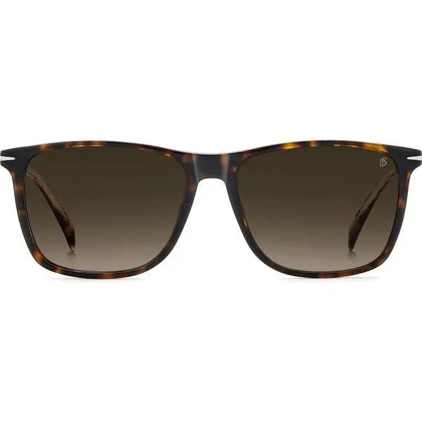 DB EYEWEAR BY DAVID BECKHAM 1219/s/us 57mm Gradient Rectangular Sunglasses - Havana/brown Sf