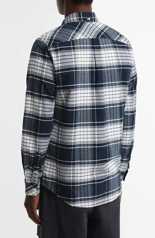 Barbour Embergate Tailored Plaid Cotton Shirt - Navy