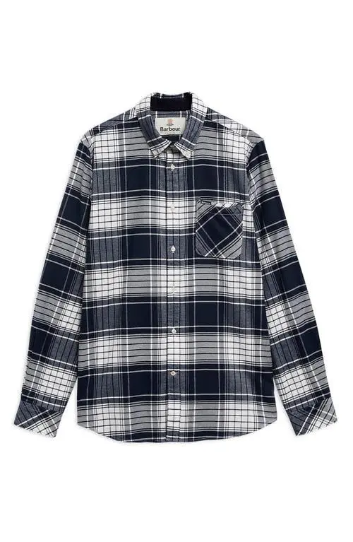 Barbour Embergate Tailored Plaid Cotton Shirt - Navy