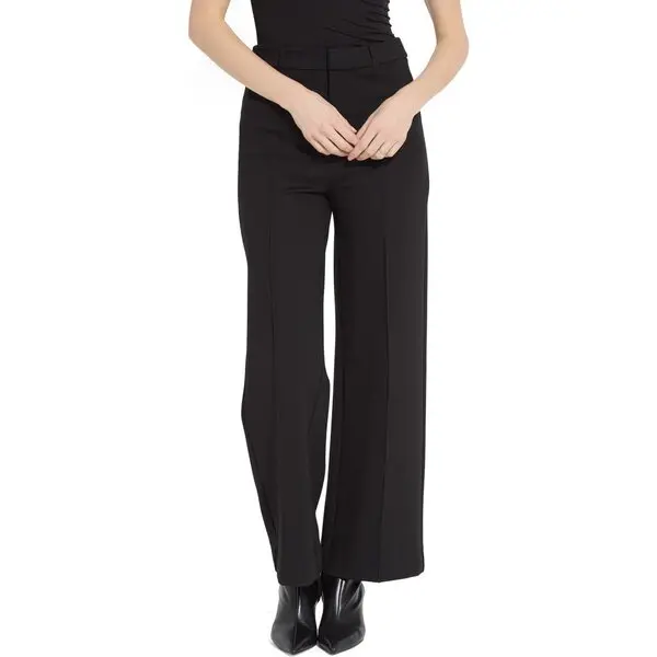 Lyssé Nadia Zip Front Wide Leg Ponte Trousers