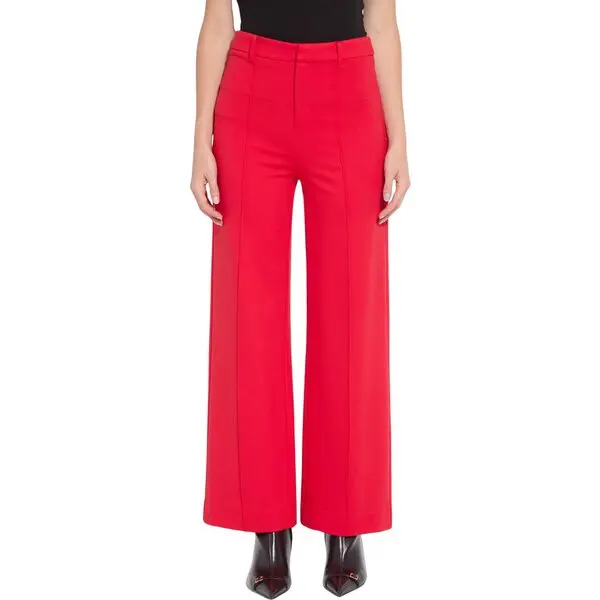 Lyssé Nadia Zip Front Wide Leg Ponte Trousers - Rouge