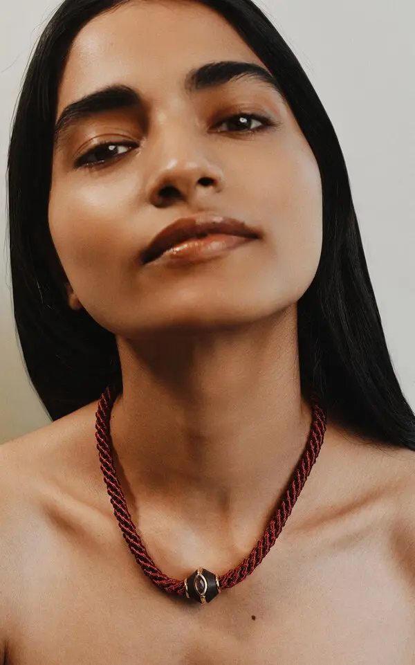 Eddie Borgo Marquise Inlaid Honeycomb Pendant Necklace