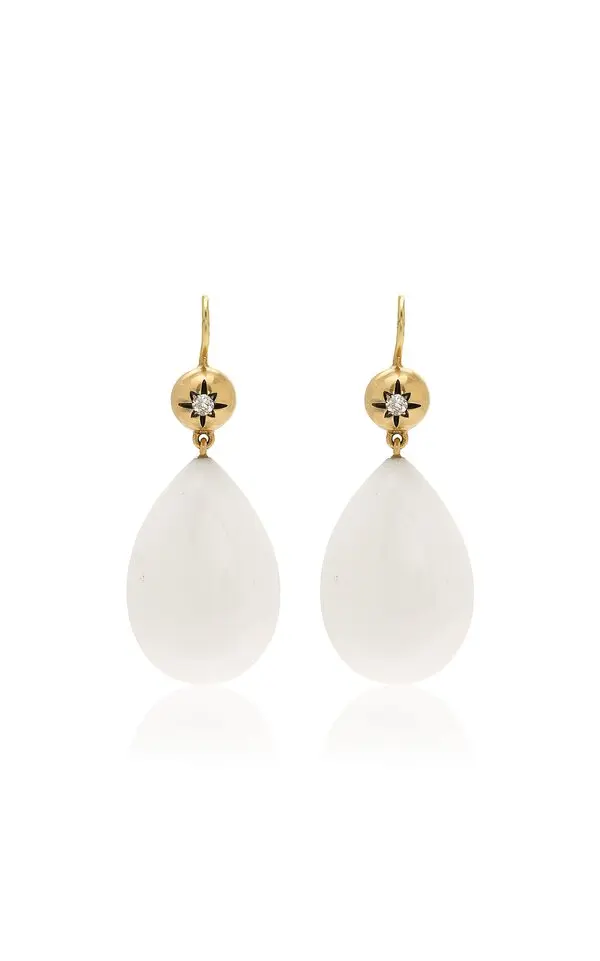 SYLVA & CIE Twinkles 18k Yellow Gold Diamond And Opal Earrings