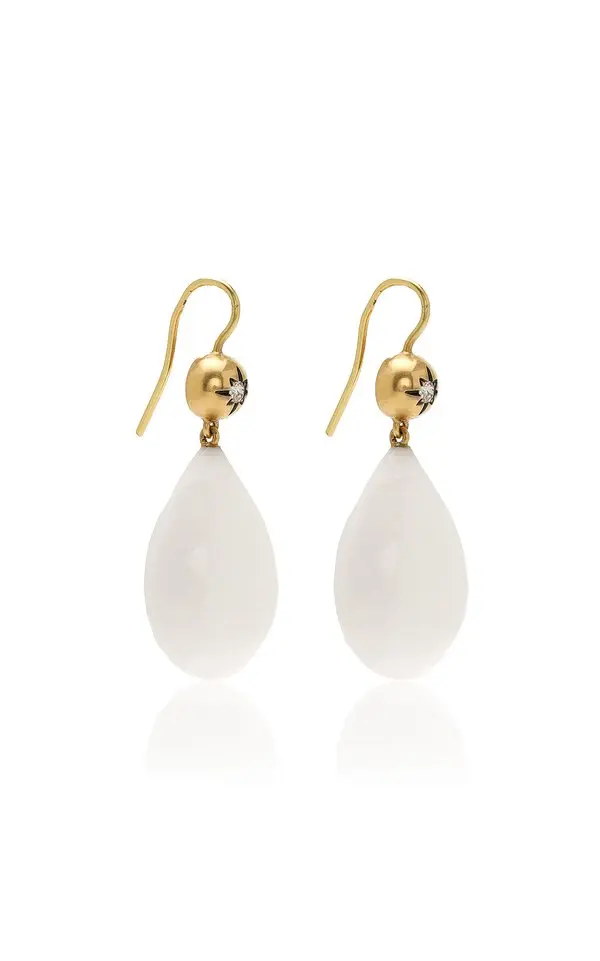 SYLVA & CIE Twinkles 18k Yellow Gold Diamond And Opal Earrings
