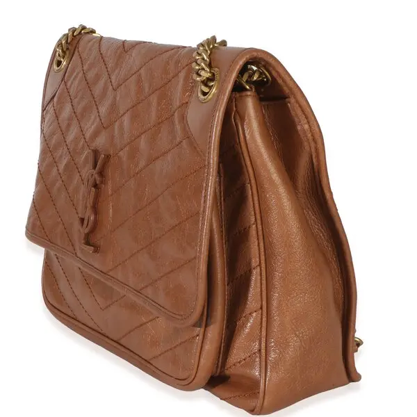 Saint Laurent Niki Chain Satchel - Brown