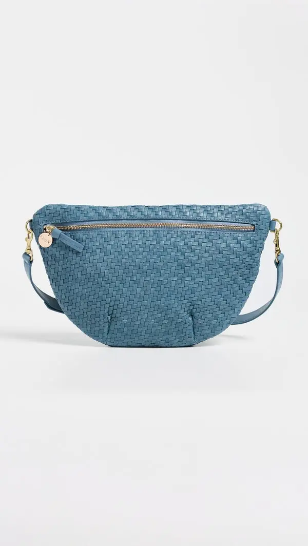 Clare V. Grande Fanny Woven Belt Bag - Desert Blue