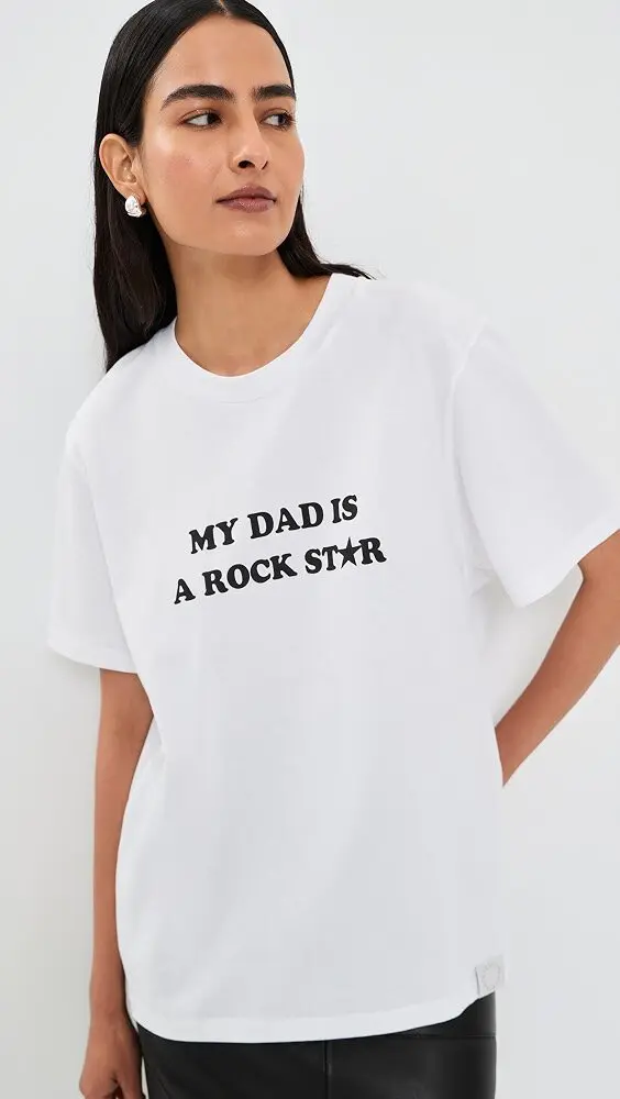 Stella McCartney My Dad Is A Rockstar Boyfriend T-shirt - White