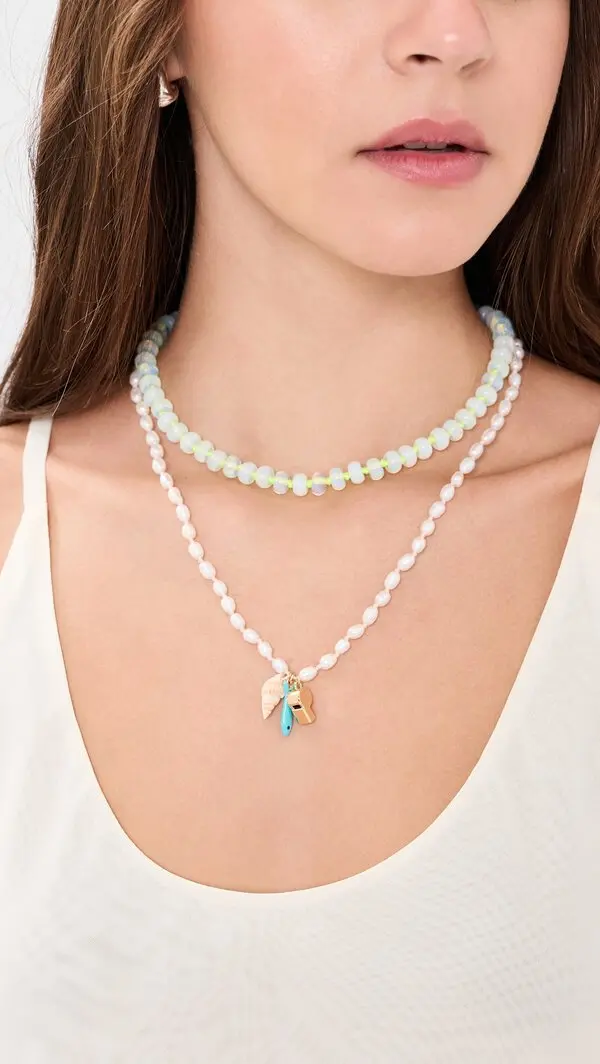 Clare V. Stone Slice Necklace