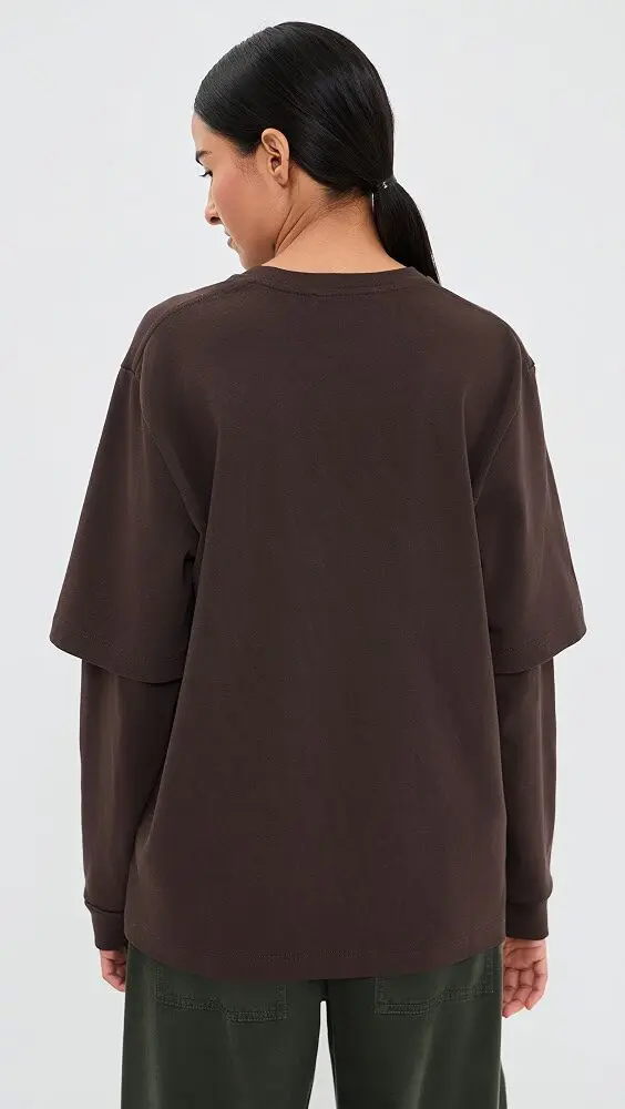Tibi Perfect Double Layer Long Sleeve Tee