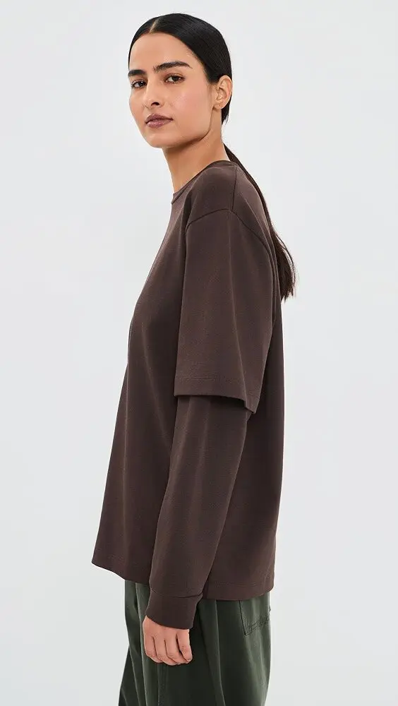 Tibi Perfect Double Layer Long Sleeve Tee