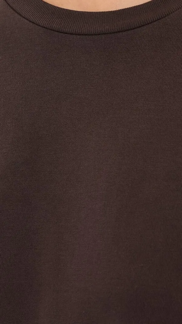 Tibi Perfect Double Layer Long Sleeve Tee - Brown