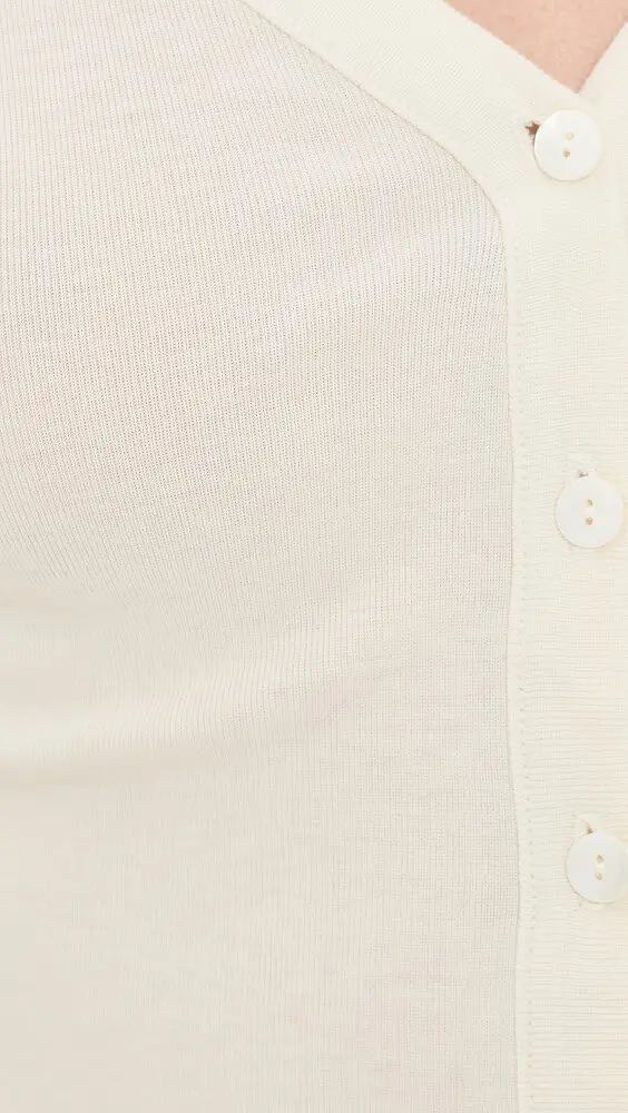 Enza Costa Supima Cotton V Neck Cardigan