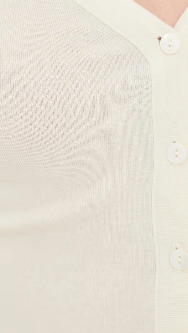 Enza Costa Supima Cotton V-neck Cropped Cardigan