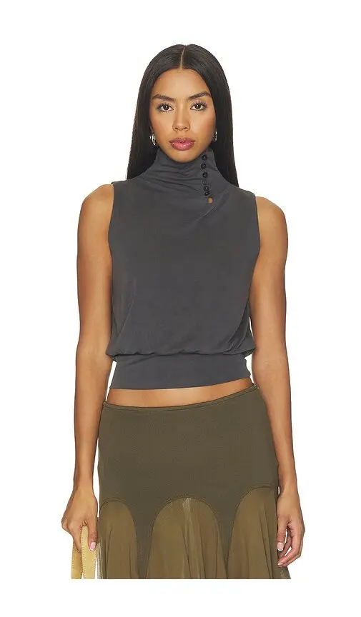 With Jéan Nova Sleeveless Mock Neck Top