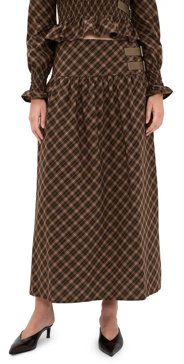 HOUSE OF SUNNY Check Buckle Skirt - Multi Check