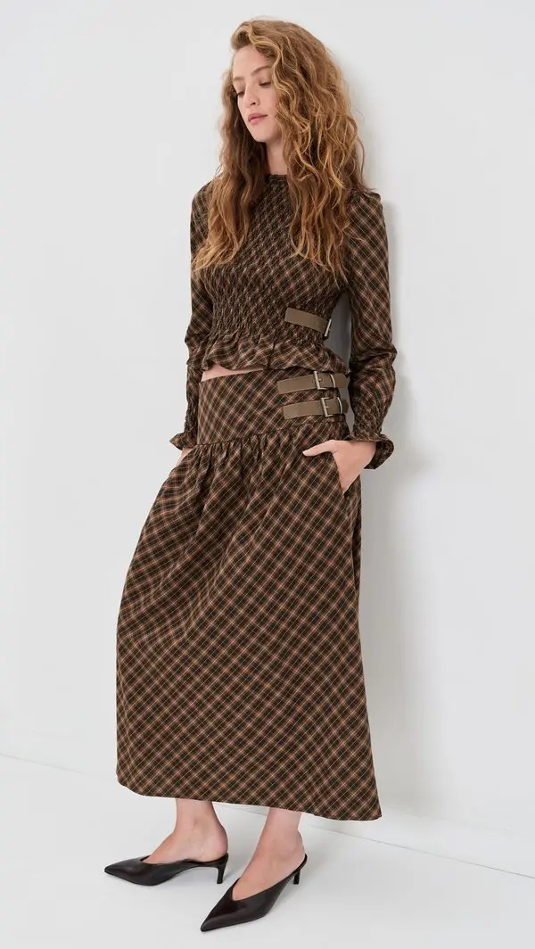 HOUSE OF SUNNY Check Buckle Skirt