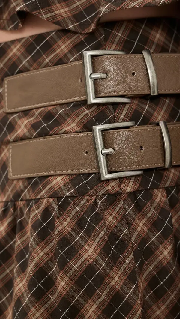 HOUSE OF SUNNY Check Buckle Skirt