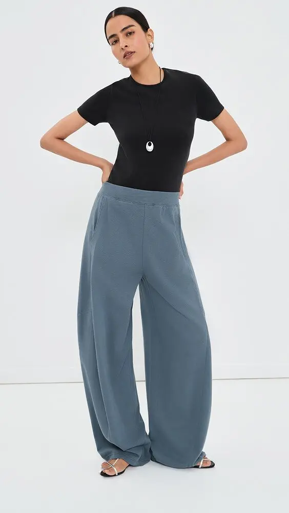 Tibi Feather Weight Viscose Neoprene Short Sleeve Tee