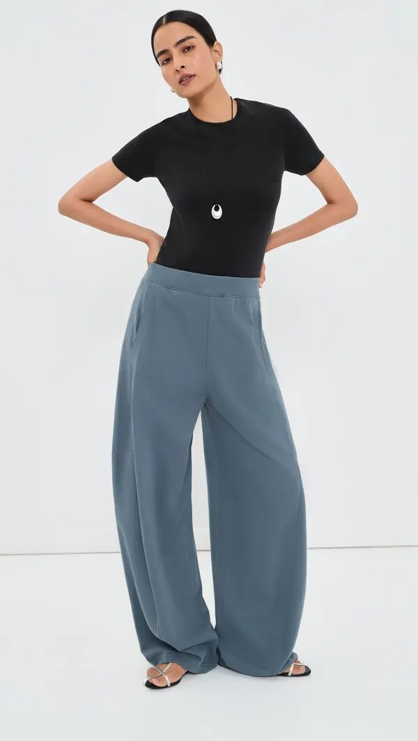 Tibi Feather Weight Viscose Neoprene Short Sleeve Tee