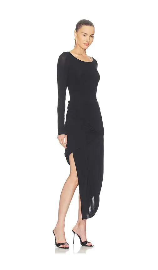Helmut Lang Drape Long Sleeve Dress