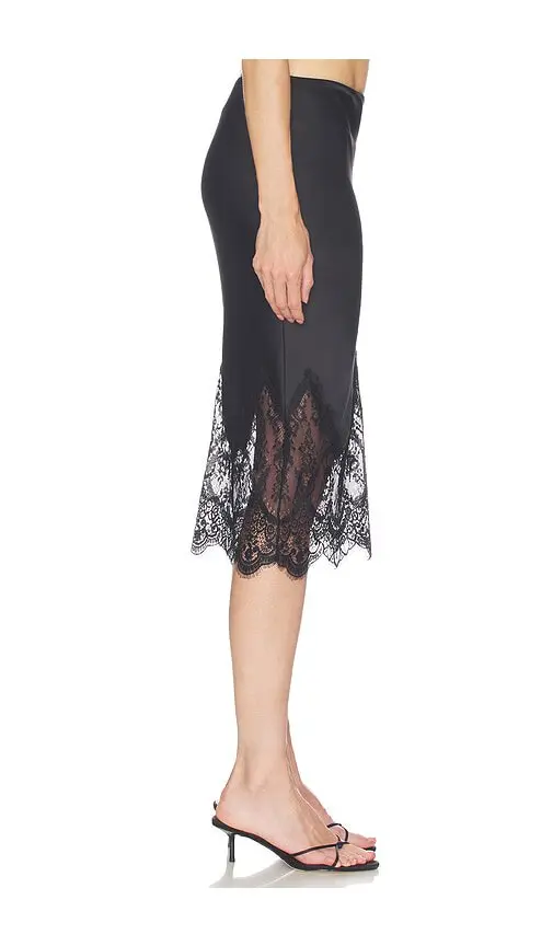 Norma Kamali Lace Trim Slip Skirt