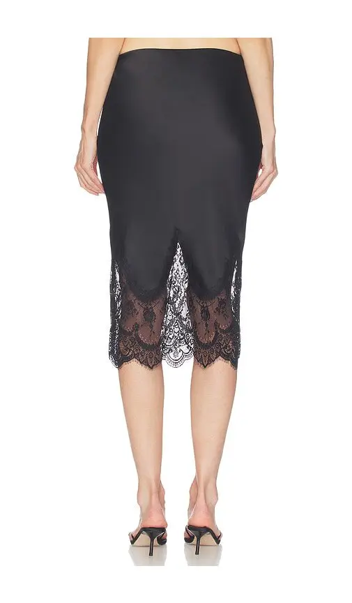 Norma Kamali Lace Trim Slip Skirt