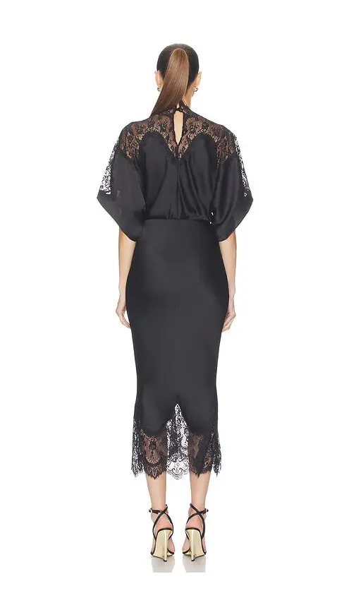 Norma Kamali Reverse Obie Midcalf Dress With Lace