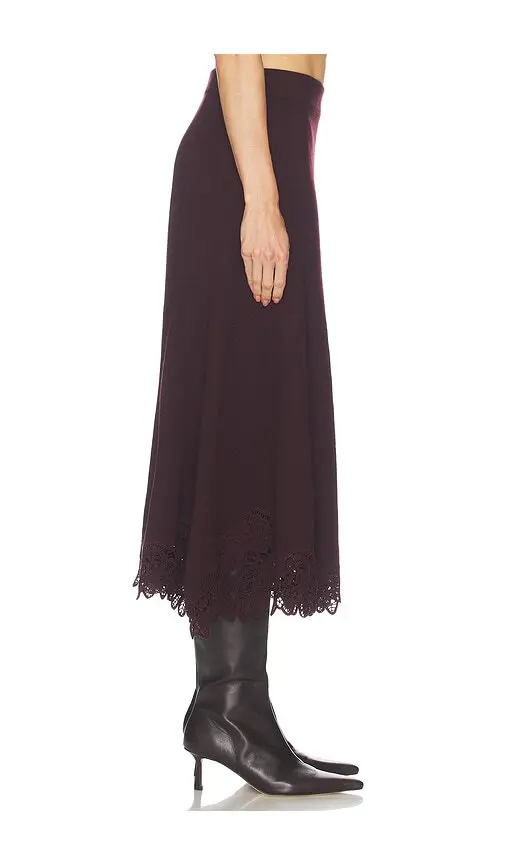 Zimmermann Valiant Merino Lace Skirt In Burgundy