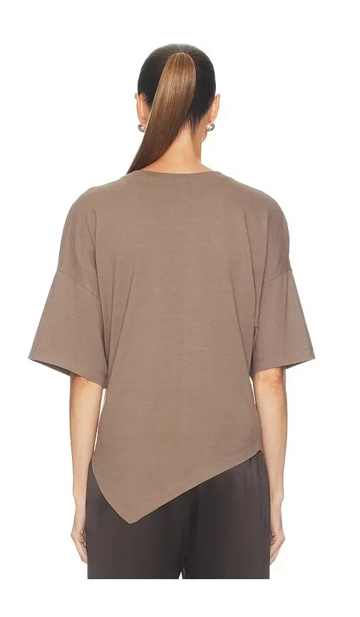 Enza Costa Supima Structured Jersey Assymetrical Tee In Tan