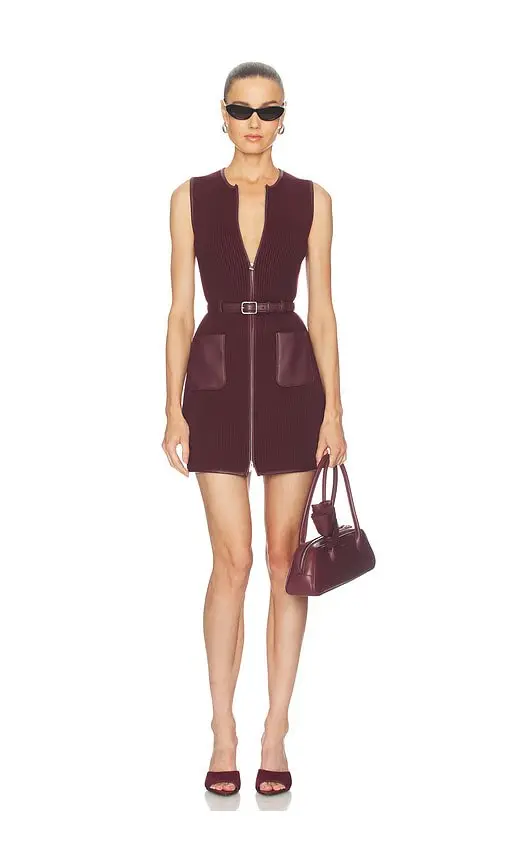 Simkhai Viretta Mini Dress In Burgundy - Fig