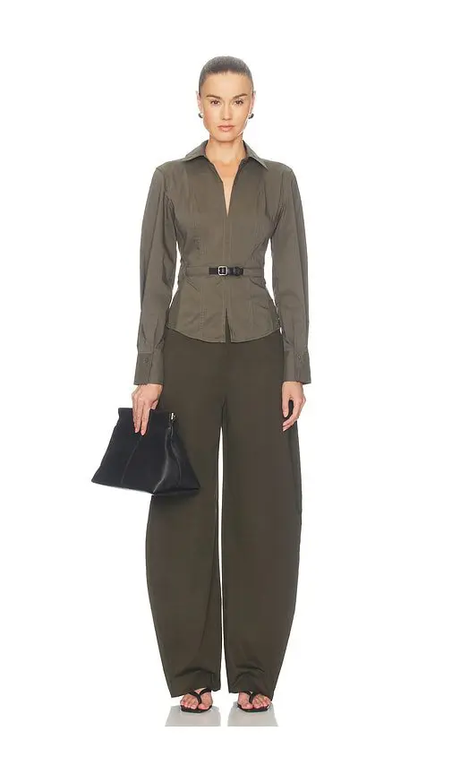 Simkhai Loriel Belted Shirt In Army