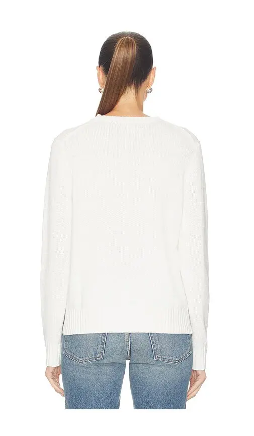 Polo Ralph Lauren Linen Bear Sweater Long Sleeve Pullover In White