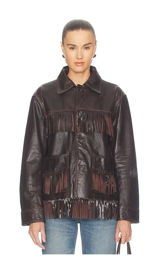 Polo Ralph Lauren Leather Fringe Jacket