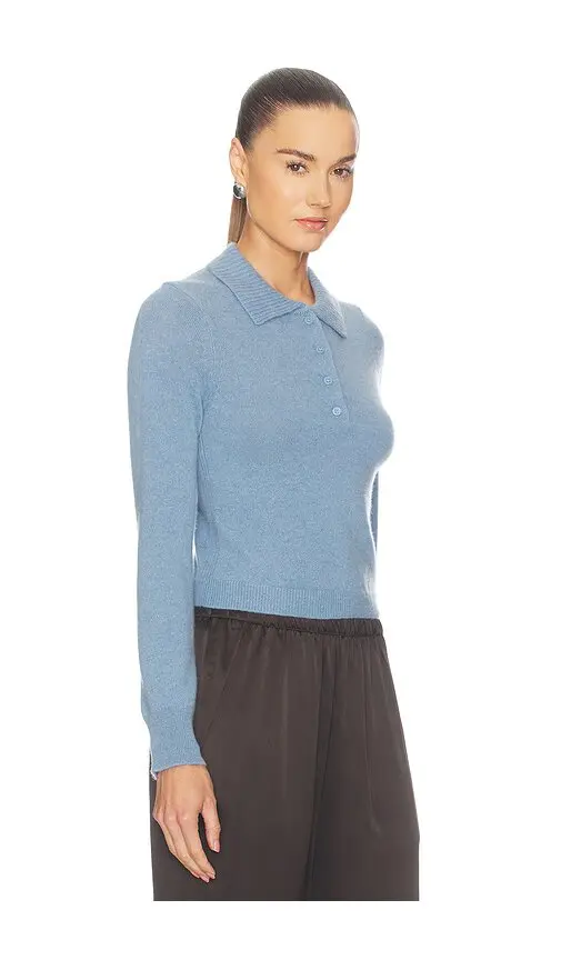 Simkhai Constance Long Sleeve Polo In Baby Blue