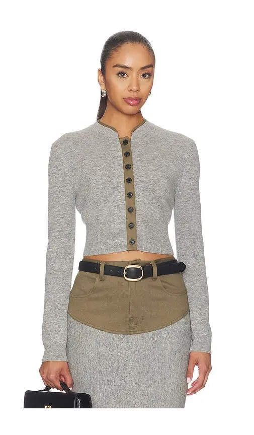 SELF-PORTRAIT Contrast Placket Cardigan
