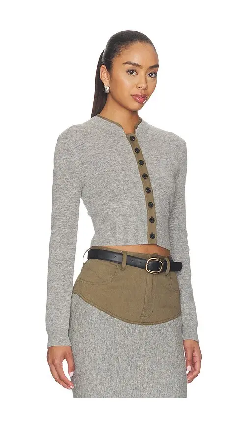 SELF-PORTRAIT Contrast Placket Cardigan
