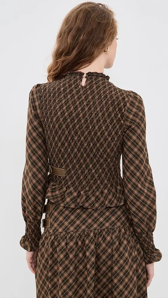 HOUSE OF SUNNY Check Ruched Top