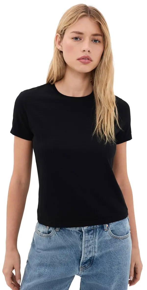 L'Agence Aileen Crew Neck Tee - Black