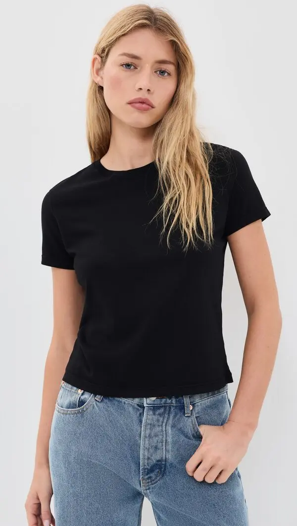 L'Agence Aileen Crew Neck Tee - Black