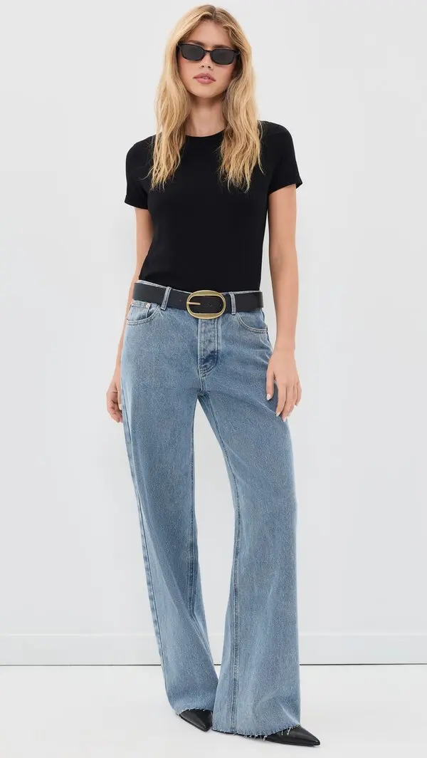 L'Agence Aileen Crew Neck Tee - Black