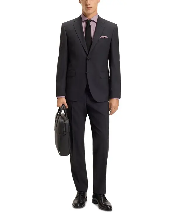 BOSS Hank Spread Collar Slim Fit Dress Shirt - Dark Red