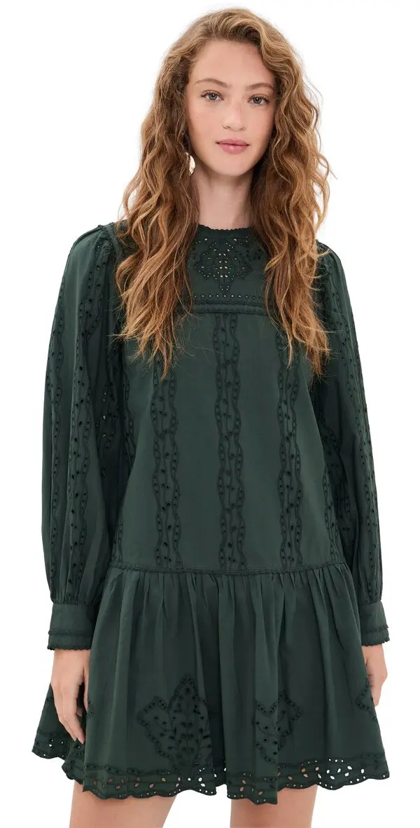 Ulla Johnson Keira Eyelet Cotton Mini Dress - Cypress