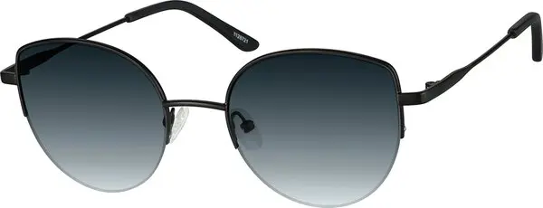 Zenni Vintage Cat-eye Stainless Steel Frame Sunglasses - Black