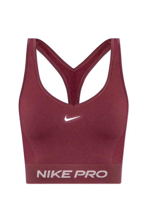 Nike Sports Top With Logo - Burgundy