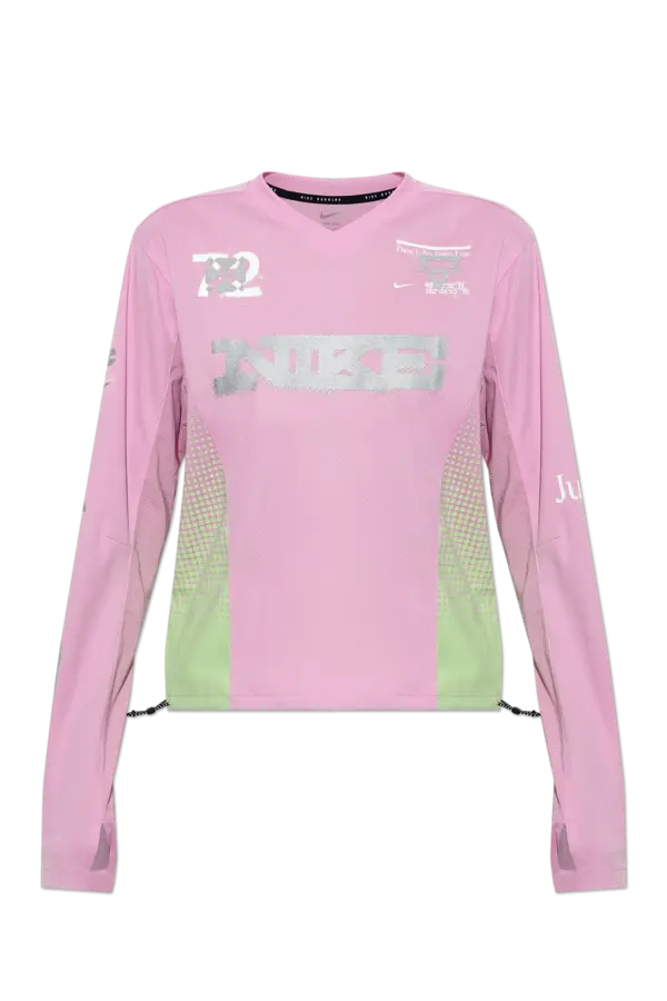 Nike Long Sleeve Technical T-shirt With Mesh Inserts - Pink