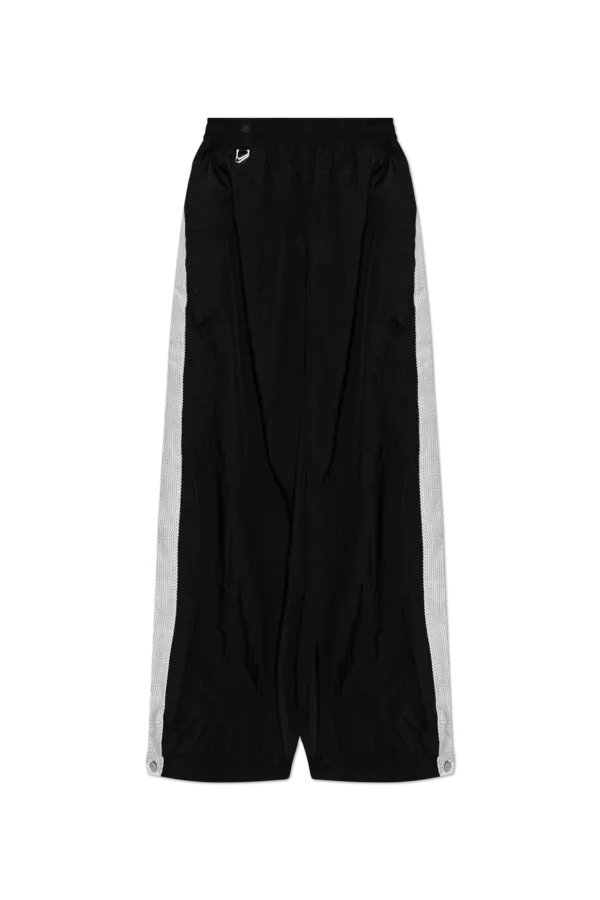 Nike Wide-leg Trousers With Mesh Stripe Detail - Black
