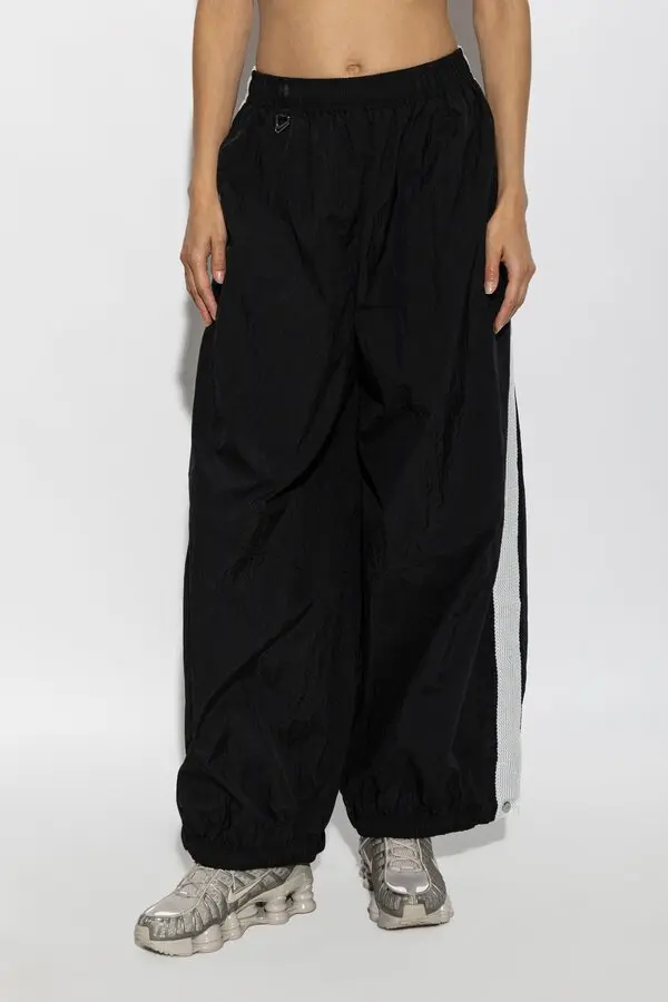 Nike Wide-leg Trousers With Mesh Stripe Detail